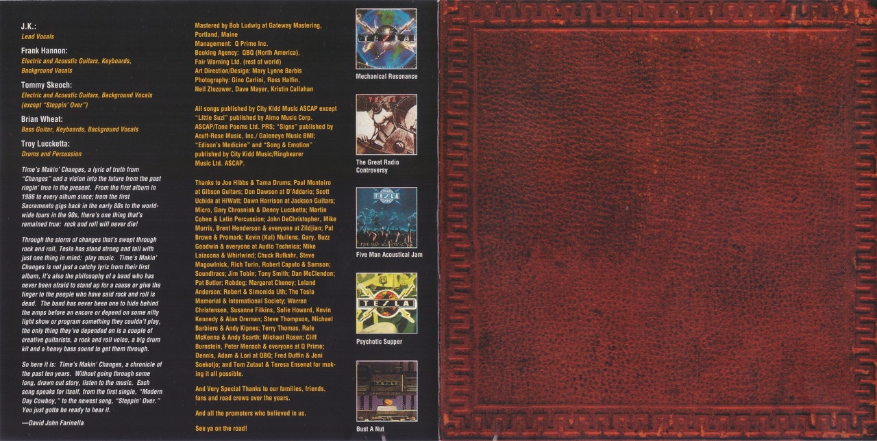 Cries from the Quiet World: Tesla "Time's Makin' Changes - The Best of ...