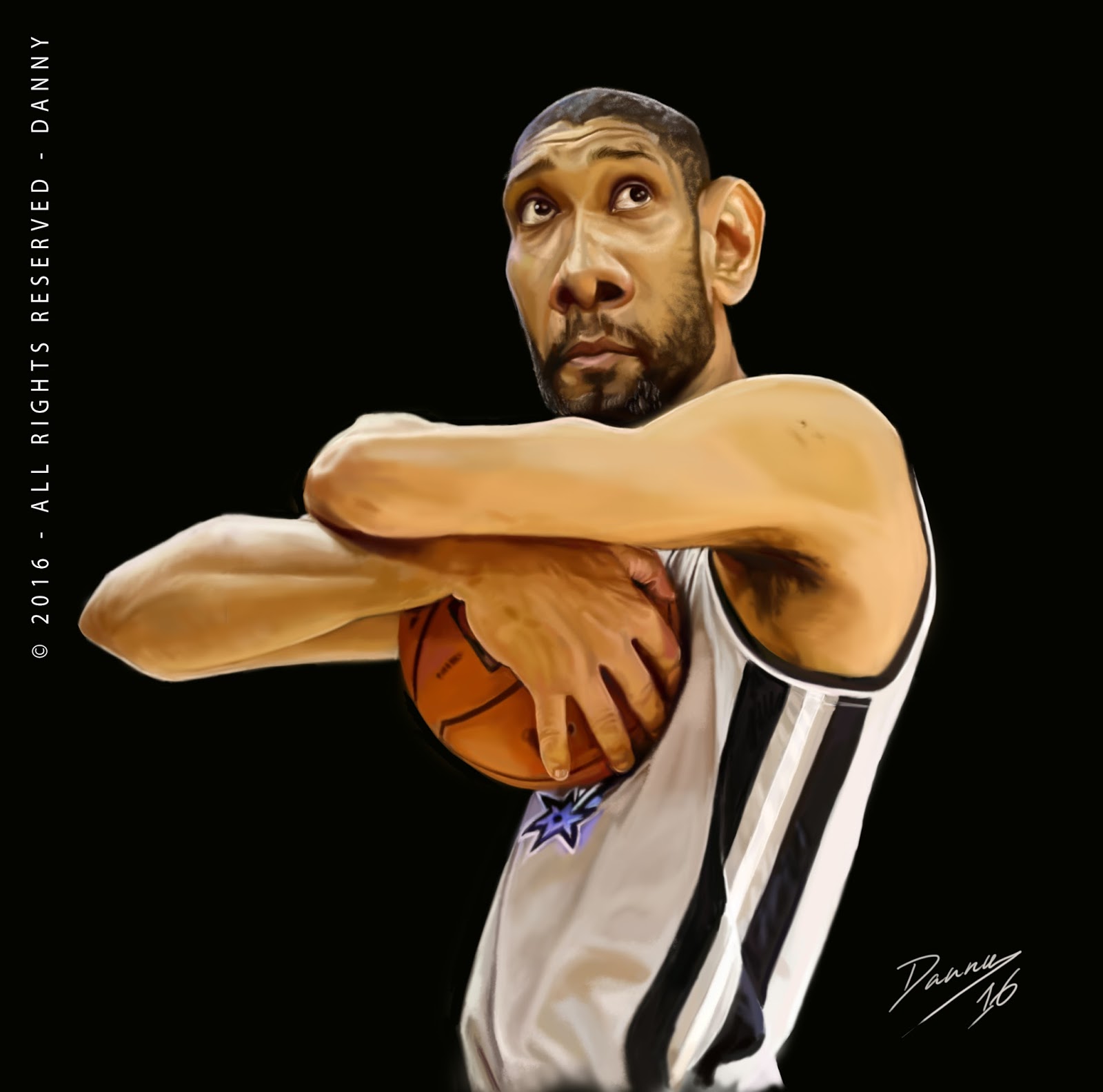 Danny's Illustrations: Tim Duncan Caricature