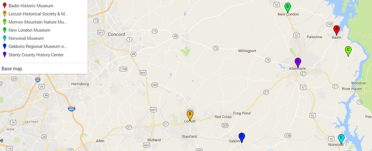 Map Of Stanly County Nc