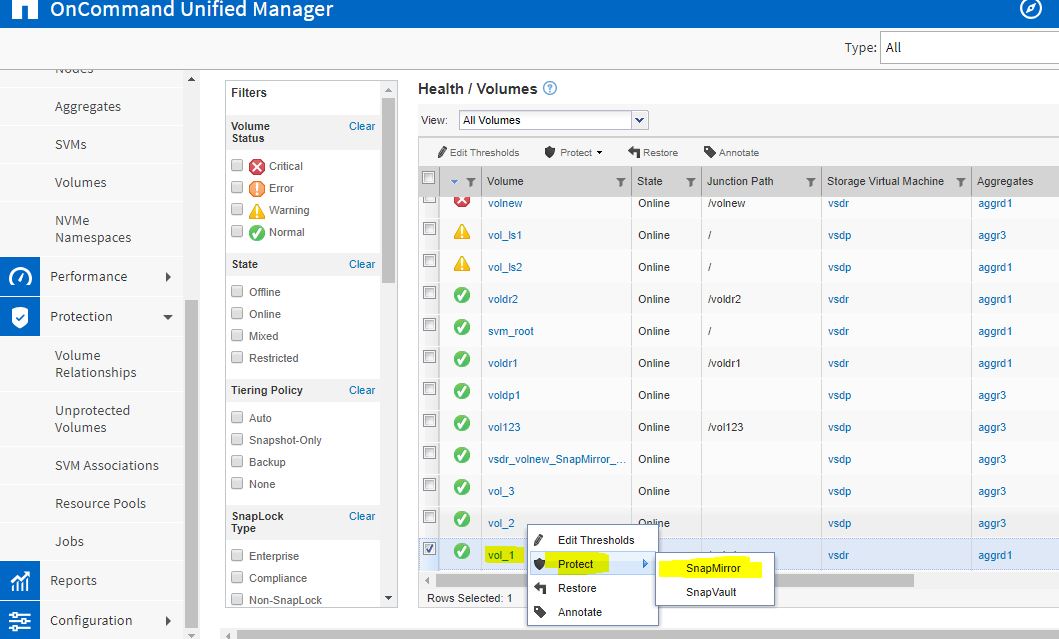 Remote Infrastructure Management: Data Protection using NetApp OnCommand Unified Manager