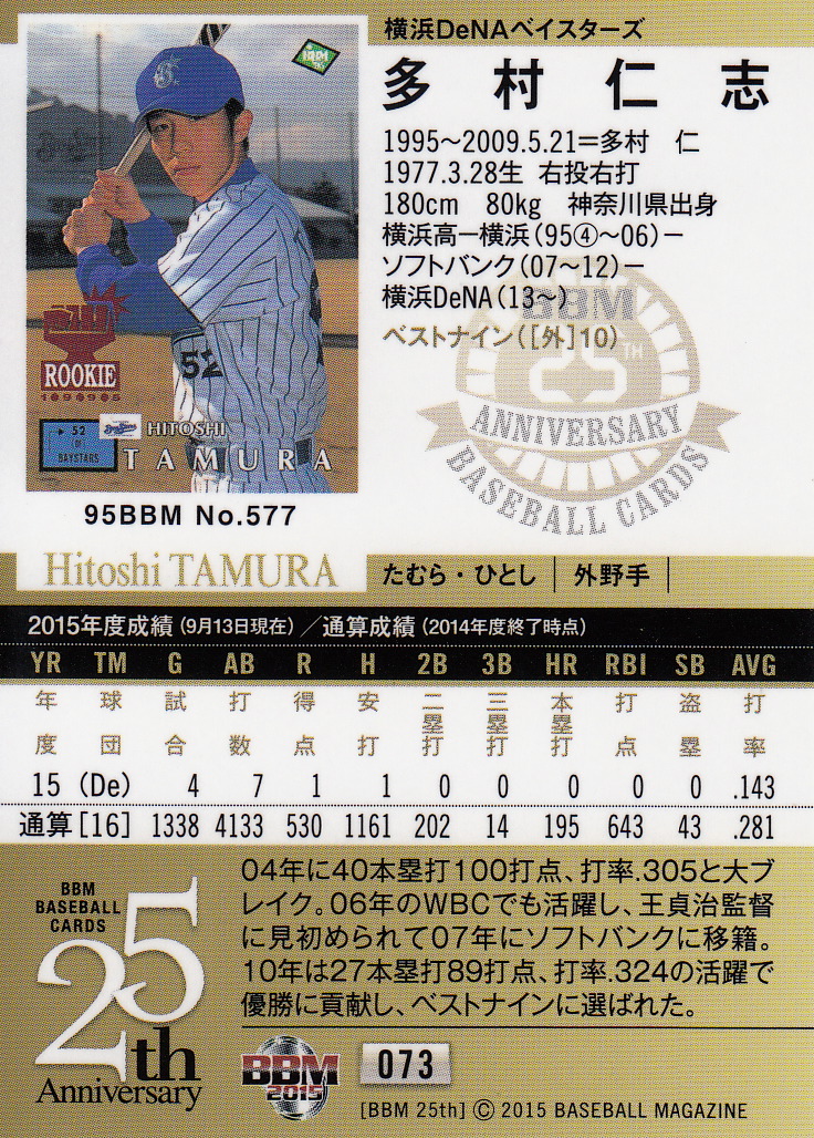 Japanese Baseball Cards: Hitoshi Tamura