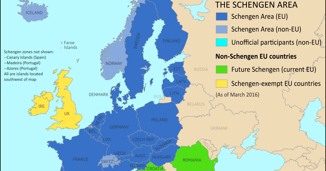 Map Of The Schengen Area Europe s Border free Travel Zone Political map-of-the-schengen-area-europe-s-border-free-travel-zone-political