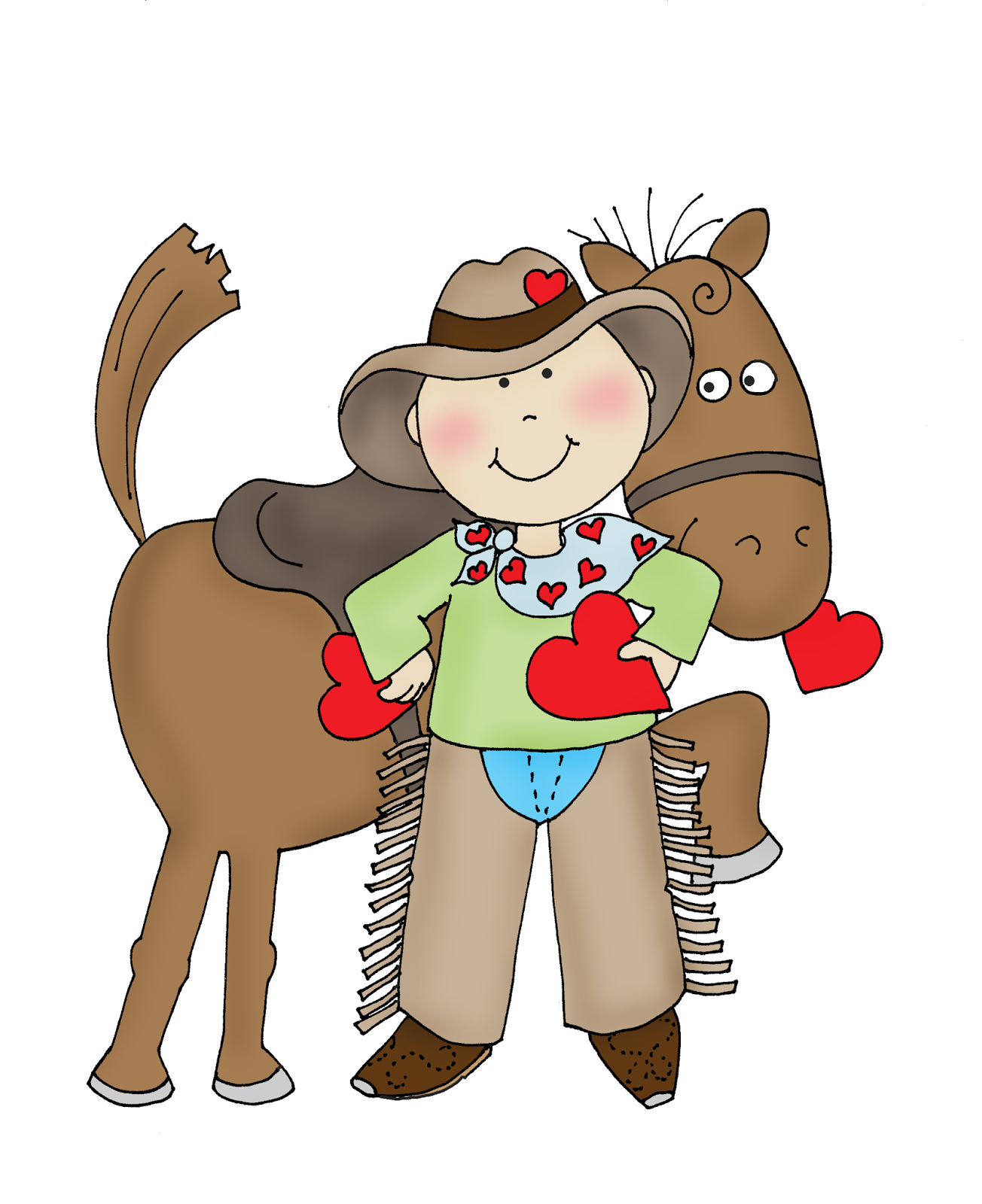 Free Dearie Dolls Digi Stamps: Cowboy Love