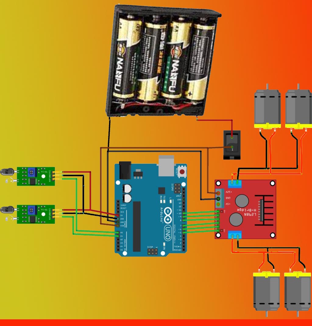 Line Follower Robot Car With Infra Red Arduino