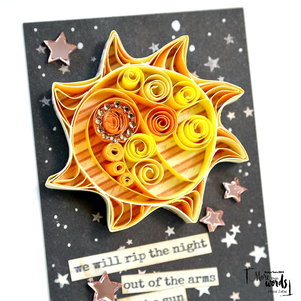 Quilled Sun Artist Trading Card - More Than Words Challenges