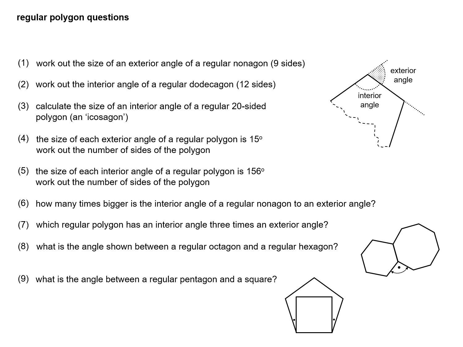 MEDIAN Don Steward mathematics teaching: regular polygon angles