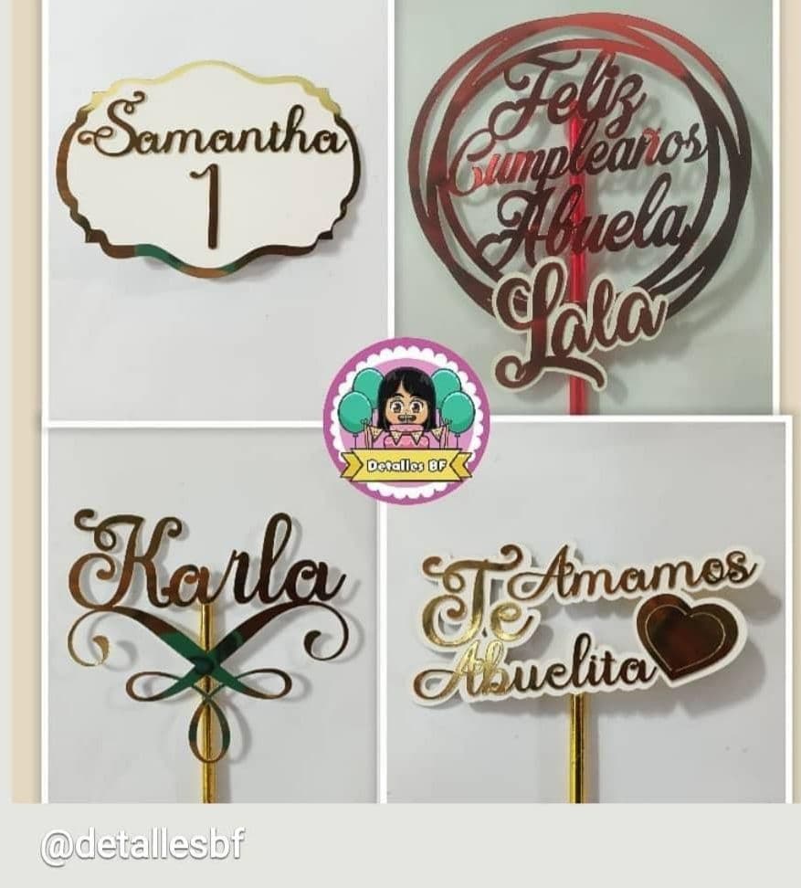 Topper Metalizado - Mis Toppers Tus Toppers