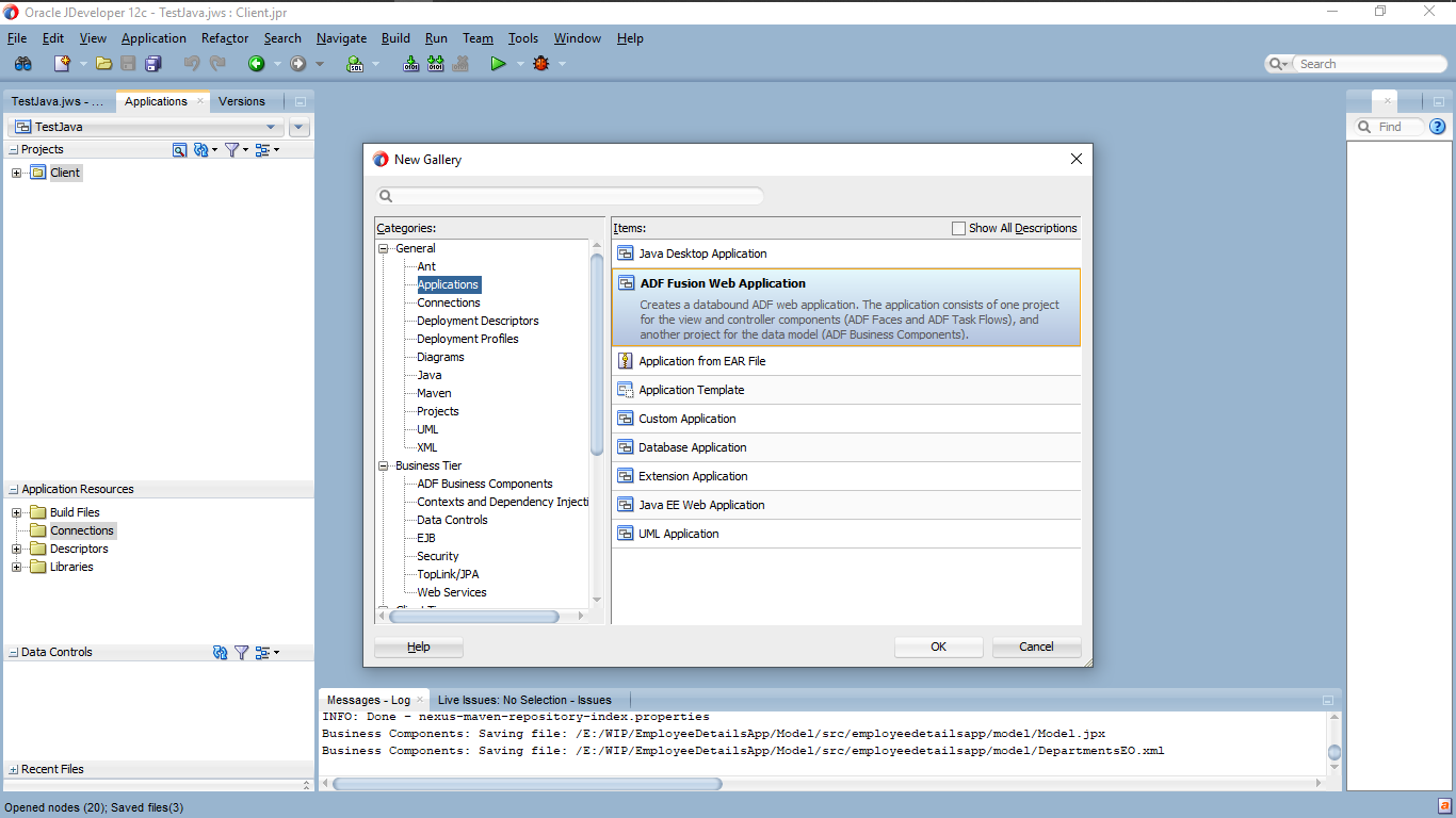 Creating First Oracle Adf Application
