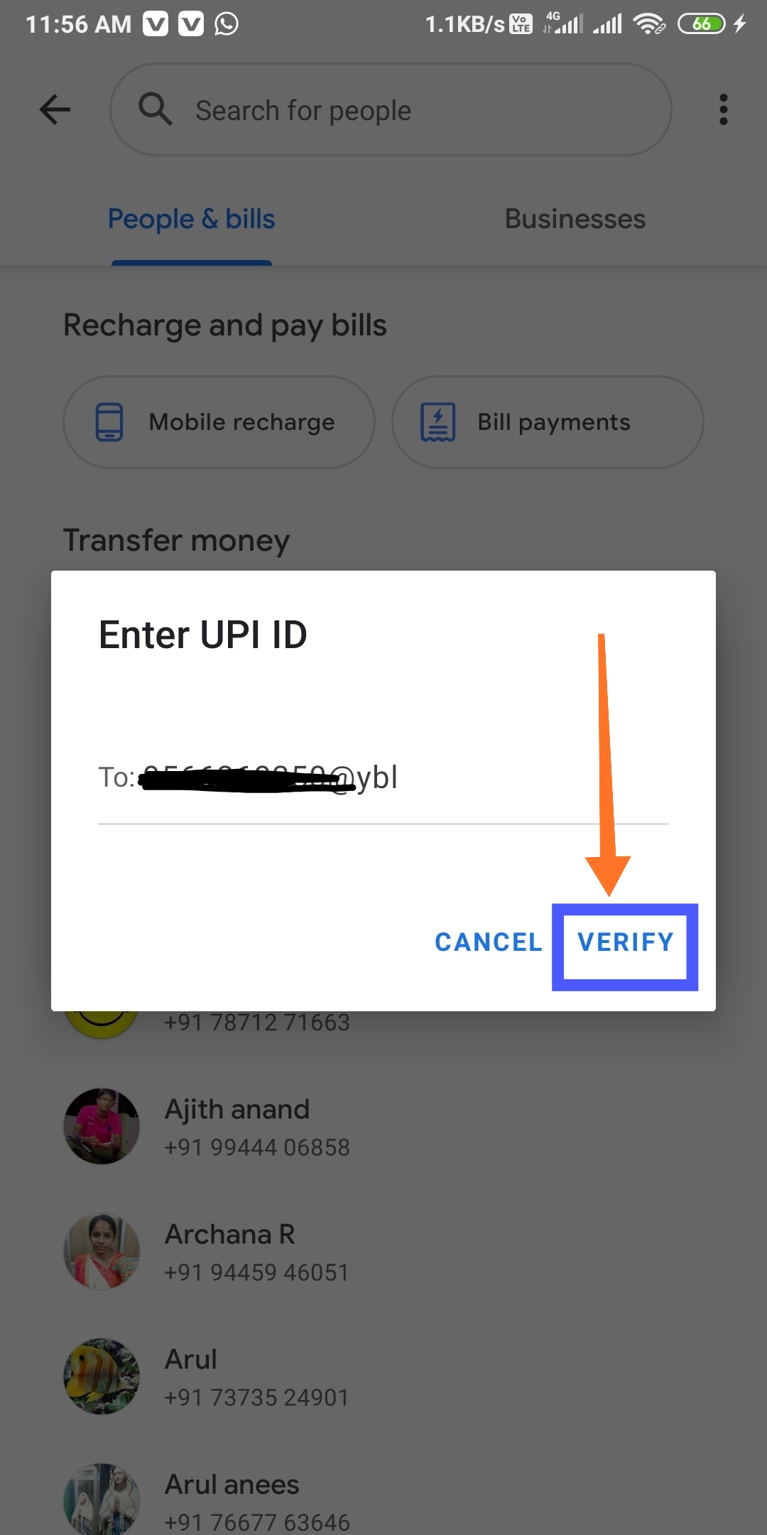 Make Payments using UPI ID-Different platform( Phonepe, Google pay, etc)