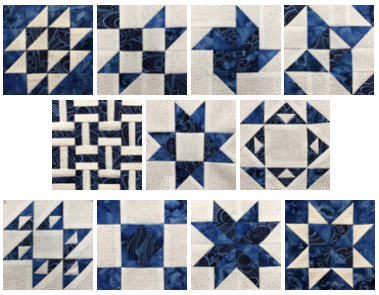 Hand Made Karma: Blue & White Sampler - More Four Inch Blocks Complete