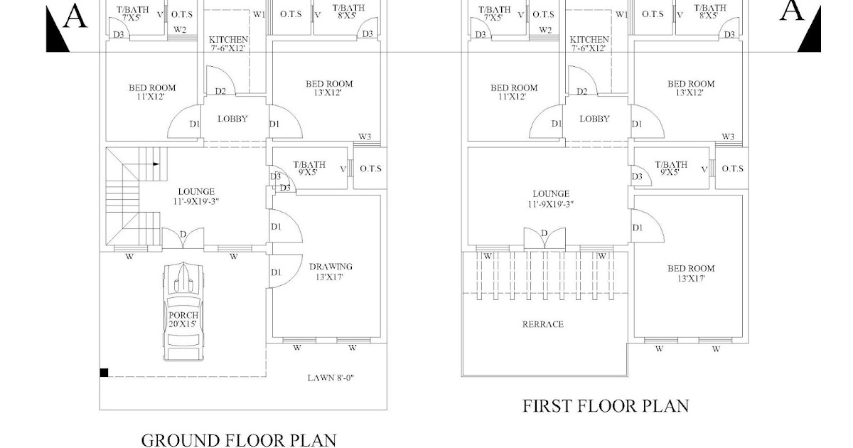 HOME PLAN X-SECTION & LAYOUT PLAN,