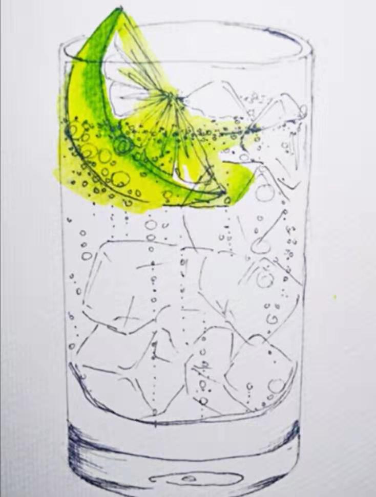 How to draw a fresh feeling lemon drink in watercolor step by step easy