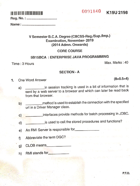 Kannur University B.C.A Core Course 5B 15BCA : ENTERPRISE JAVA ...