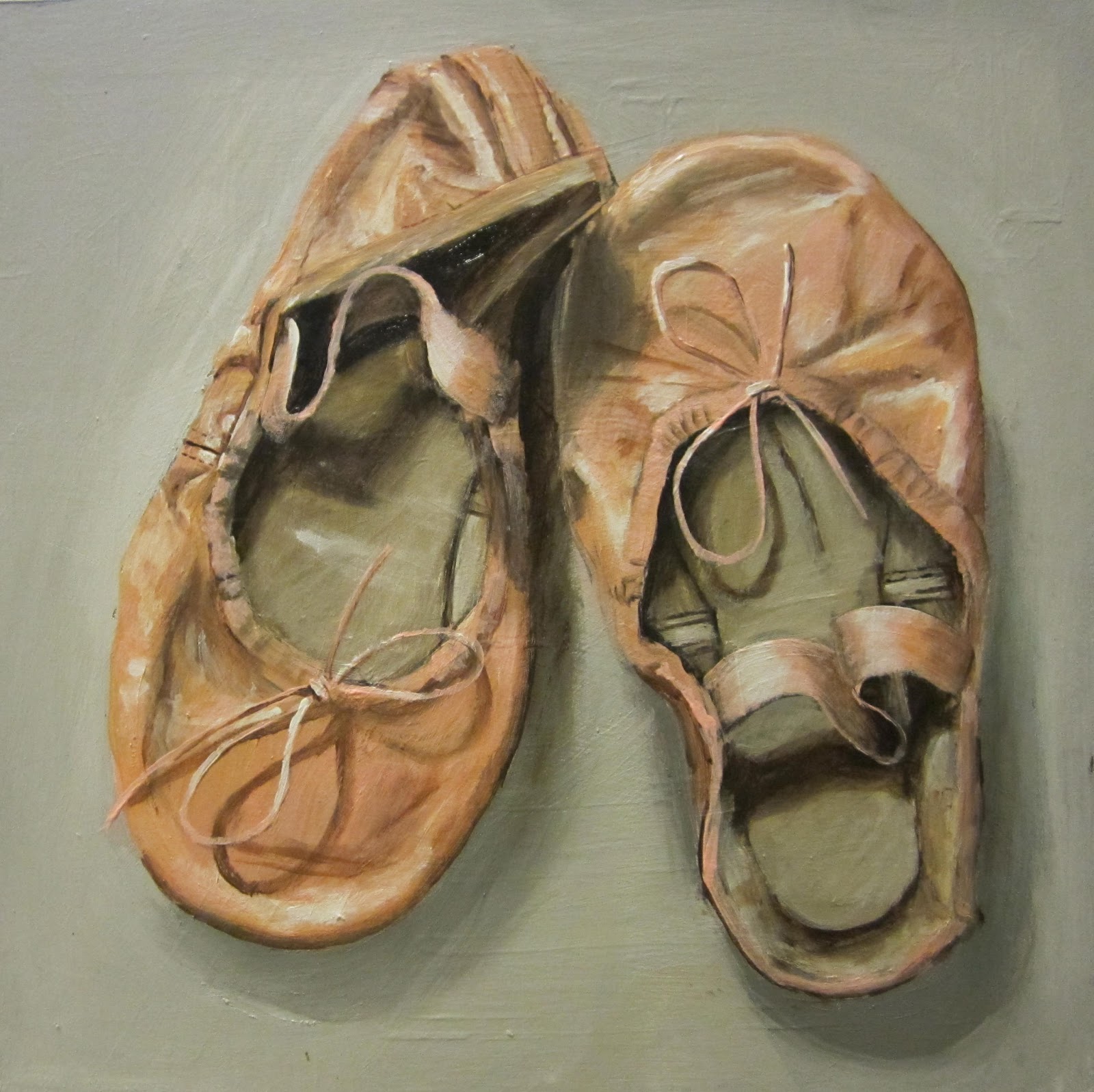 One Painting a Day: Ballet Slippers