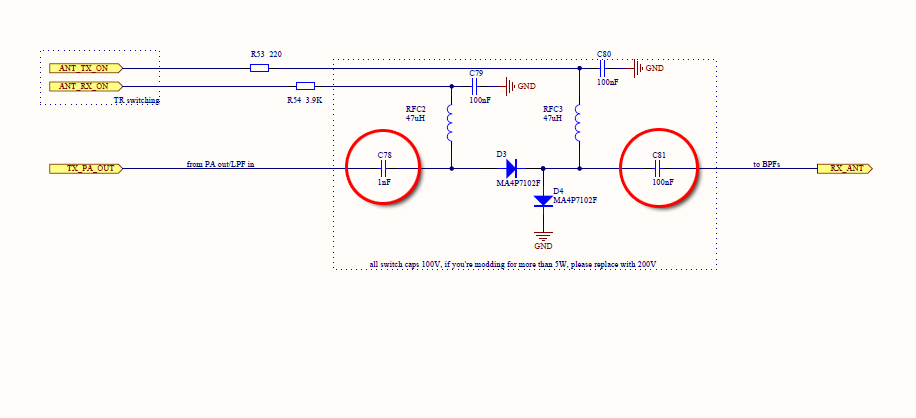 mcHF V06 TX-RX relay antenna switching as implemented by Wolfram PY2BND