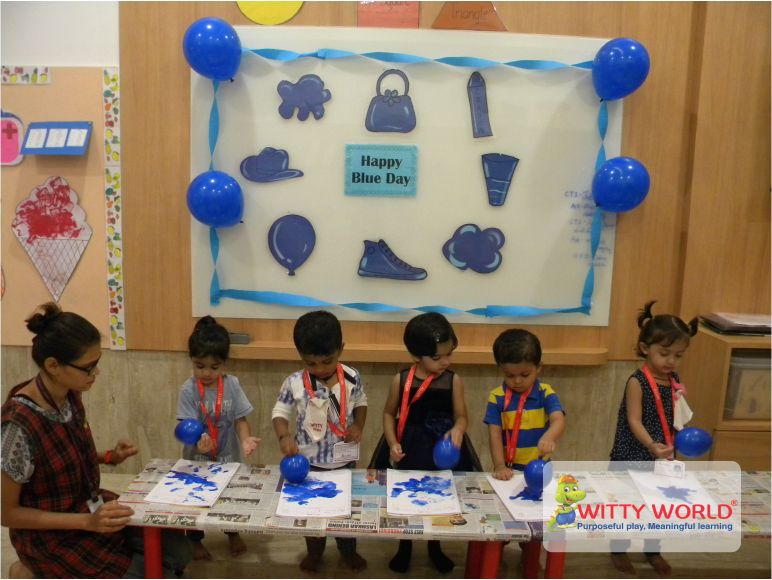 On the top of the World...: Blue Day Celebrated by Playgroup Morning ...