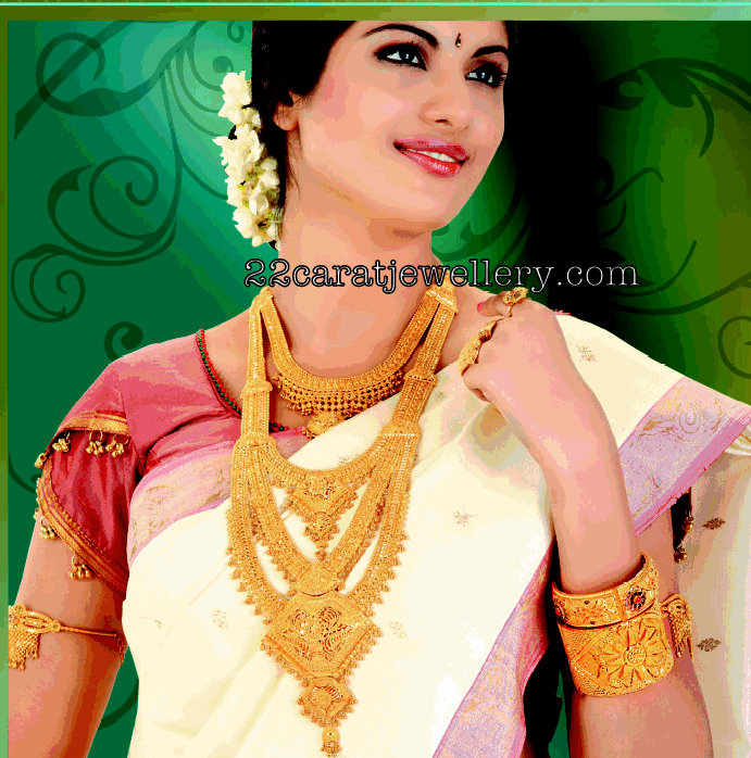 Models in Gold Rani Haram, Kasula Peru and Lavangam Mala - Jewellery ...