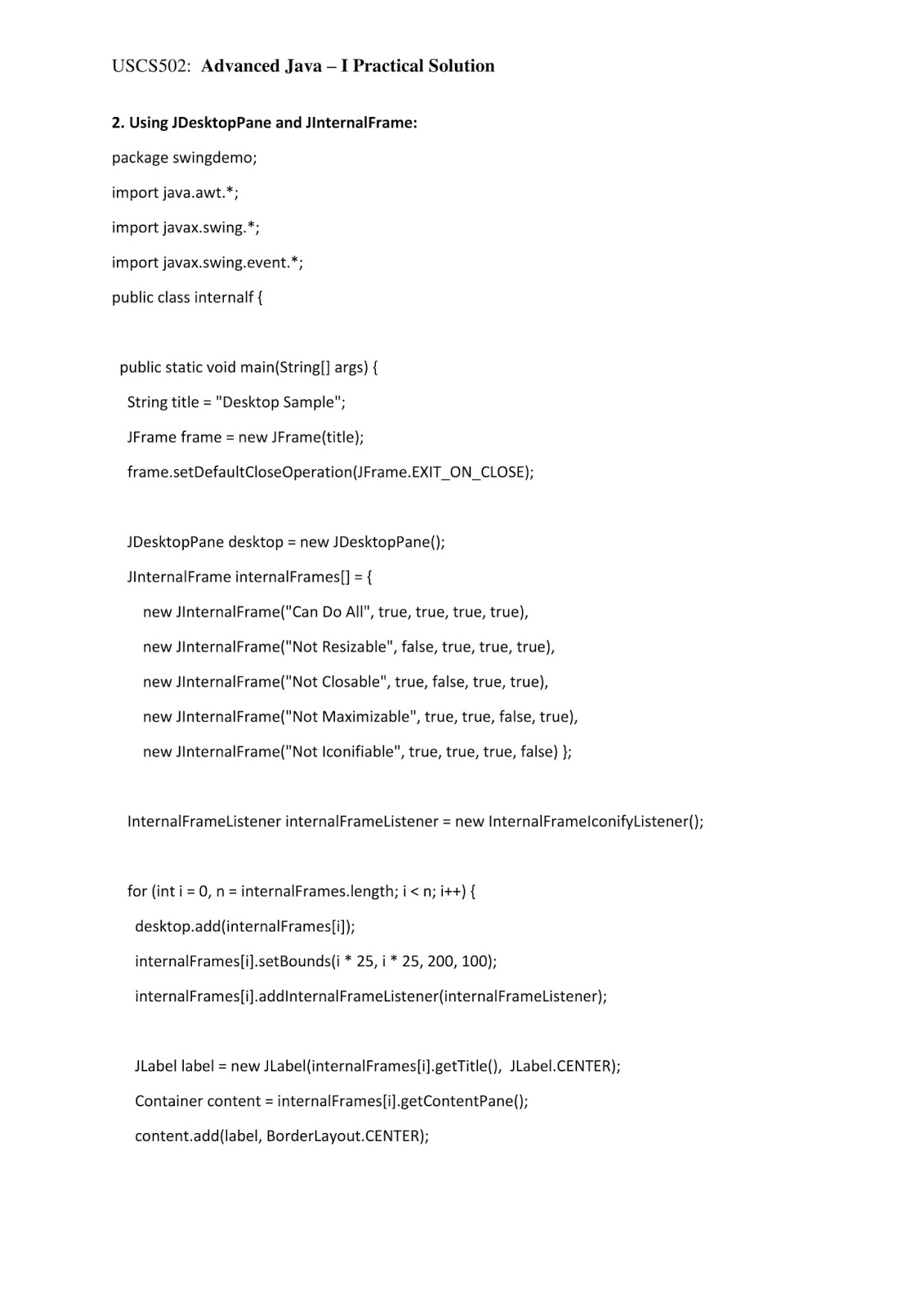Java Practicals - TYBSc Computer Science SEM V ~ Rock The IT