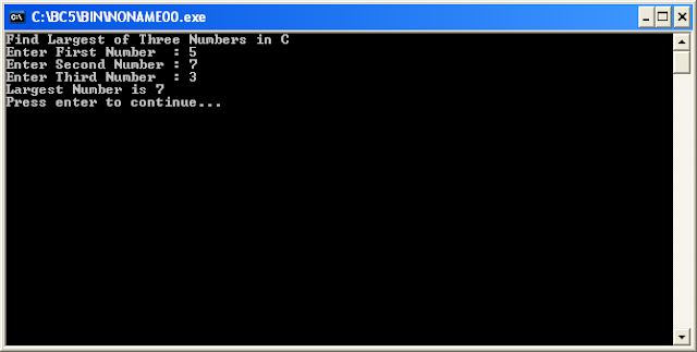 C Program Code Find Largest Of Three Numbers c-program-code-find-largest-of-three-numbers