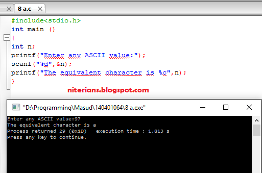 Basic C Programming Solve - Input output ~ A Textile Blog run by NITERians