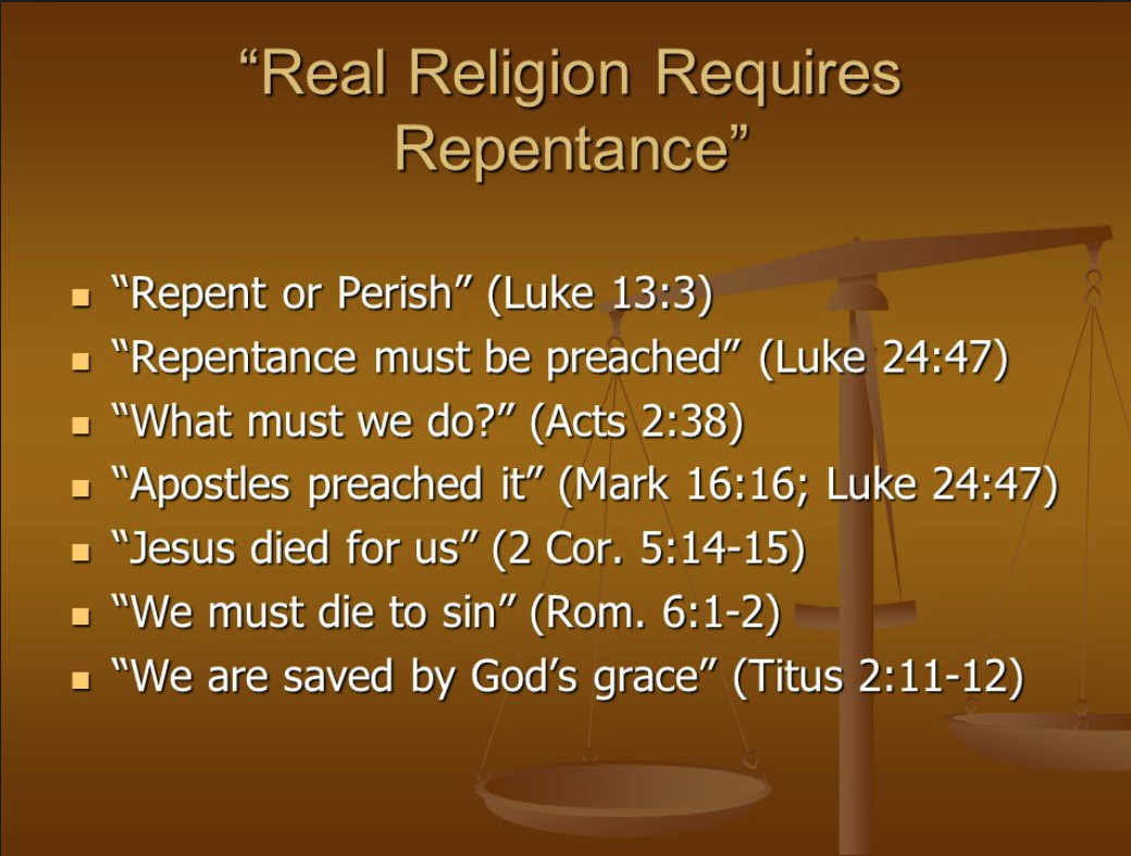 REPENTANCE: The key to salvation
