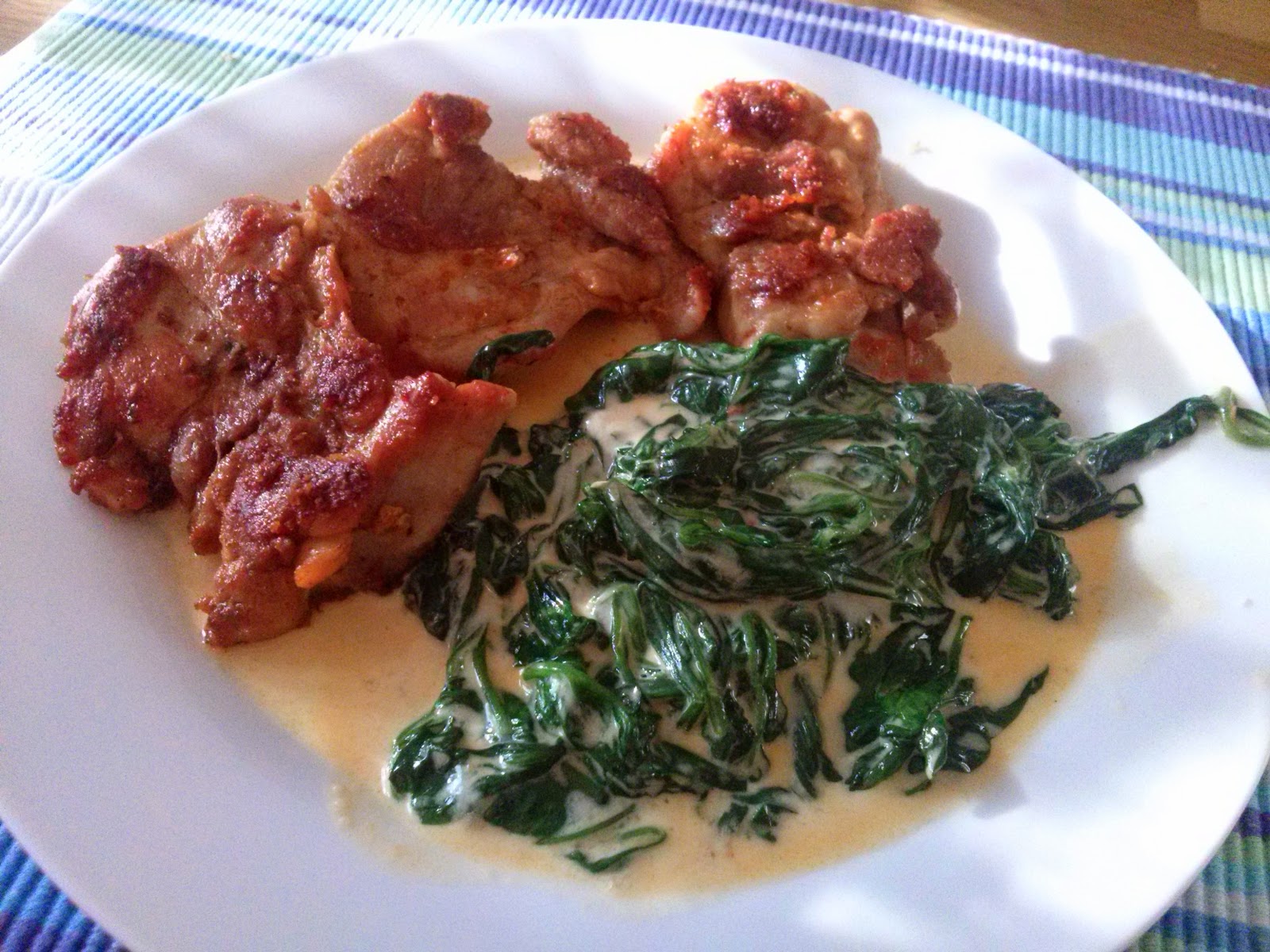 LCHF Eesti: Lihtne õhtusöök - praekana ja stuuvitud spinat