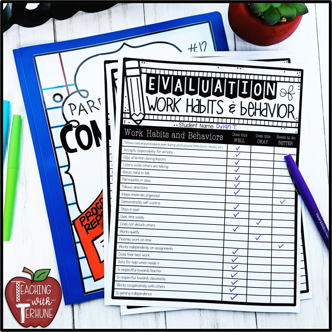Teaching With Terhune: Student Behavior Checklist - Great to use at ...