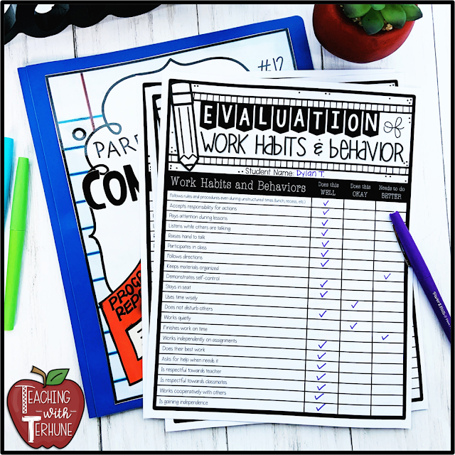 Teaching With Terhune: Student Behavior Checklist - Great to use at ...