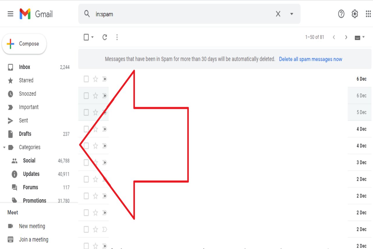 How to find spam folder in gmail - agentsfoo