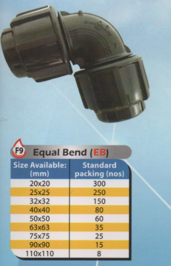 FITING HDPE | COMPRESSION EQUAL BEND | Fitting Pipa Hdpe
