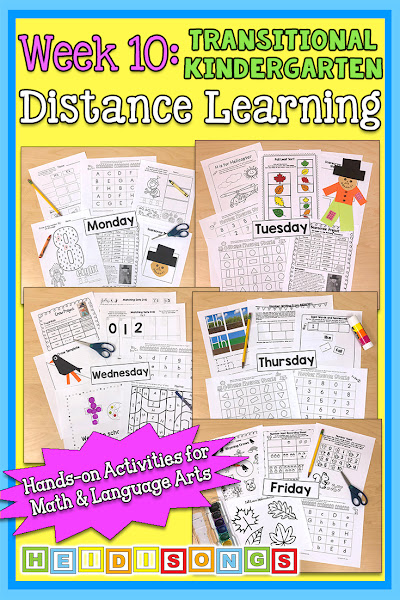Fall WEEK 10 - TK Distance Learning Packet! (NO PREP PRINTABLES!)