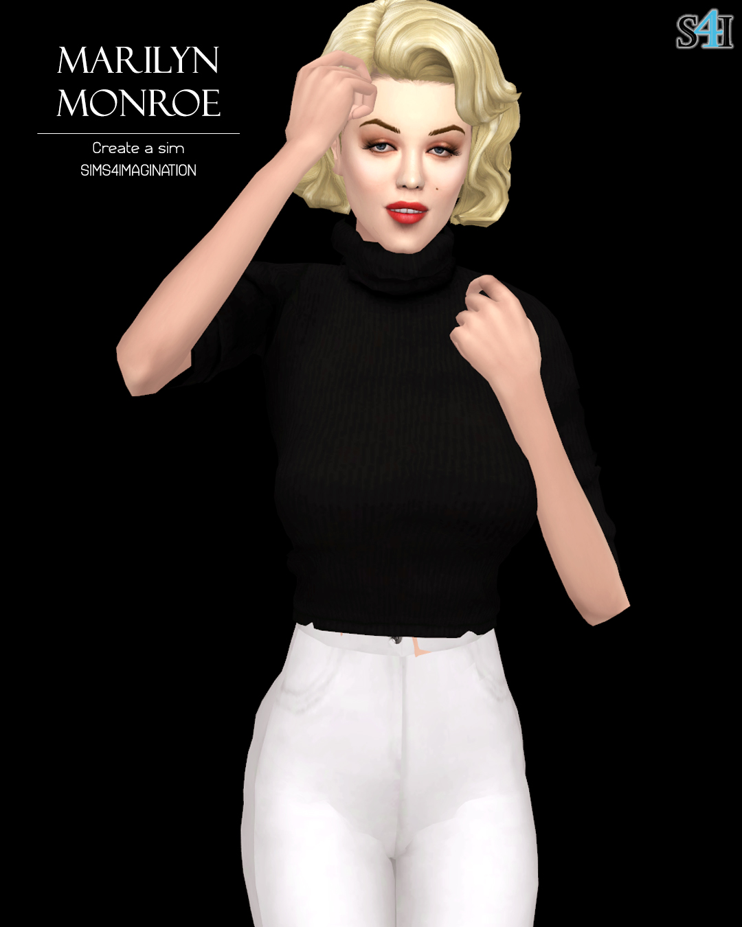 Sims 4 CAS: Marilyn Monroe - Imagination Sims 4 CAS