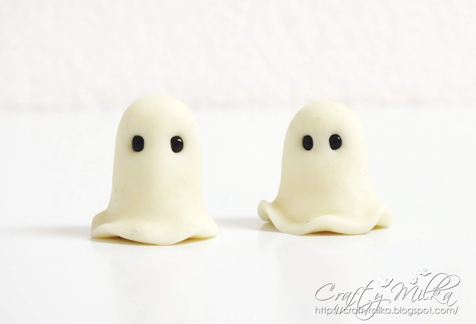 Crafty Milka: 13 Days of Halloween - Day 4 - Polymer Clay Ghosts