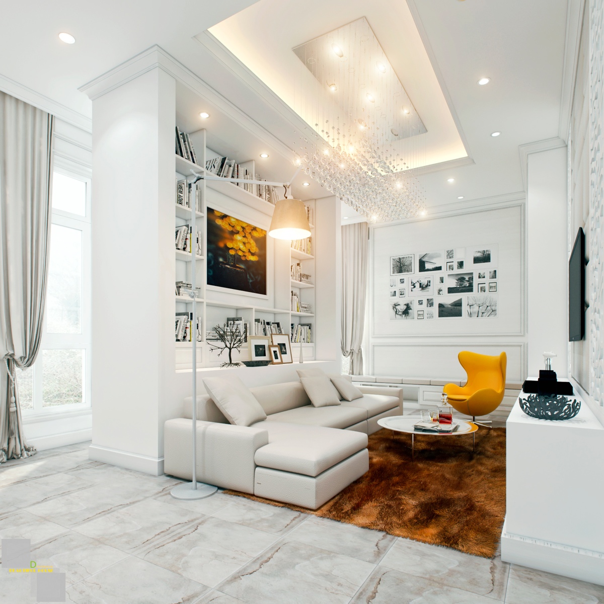 Ehrfürchtig stilvolle städtische Wohnzimmer-Räume - Modernes Haus Design