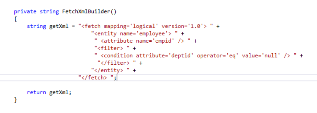 My Experience With Net Dynamic Crm Fetch Xml With Null Operator