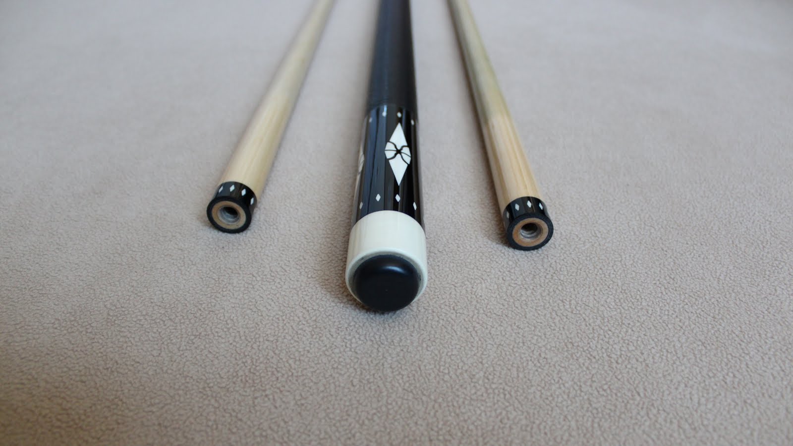 Zappy's Pool Cues: Porper Tuxedo Custom Cue. Ebony and Ivory