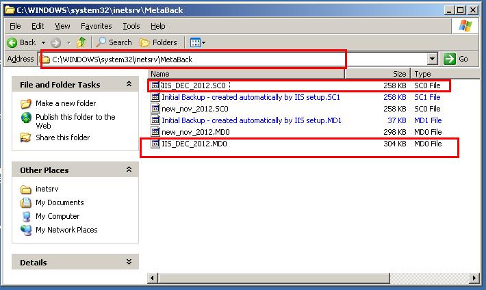 Metabase and IIS 6.0 Backup-Restore