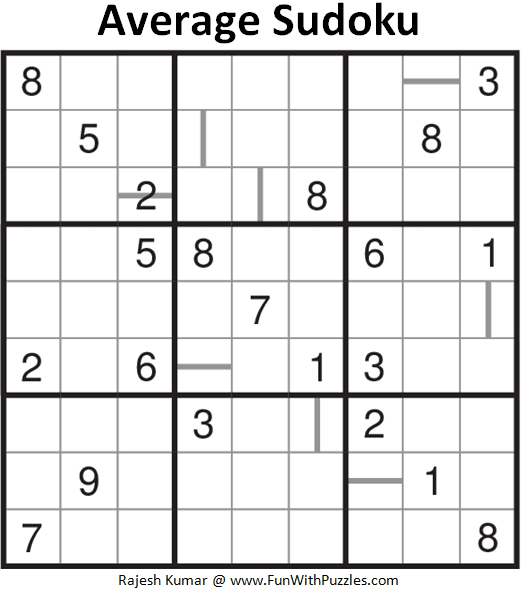 Average Sudoku Puzzle Fun With Sudoku 276 Average Sudoku Puzzle Fun With Sudoku 276