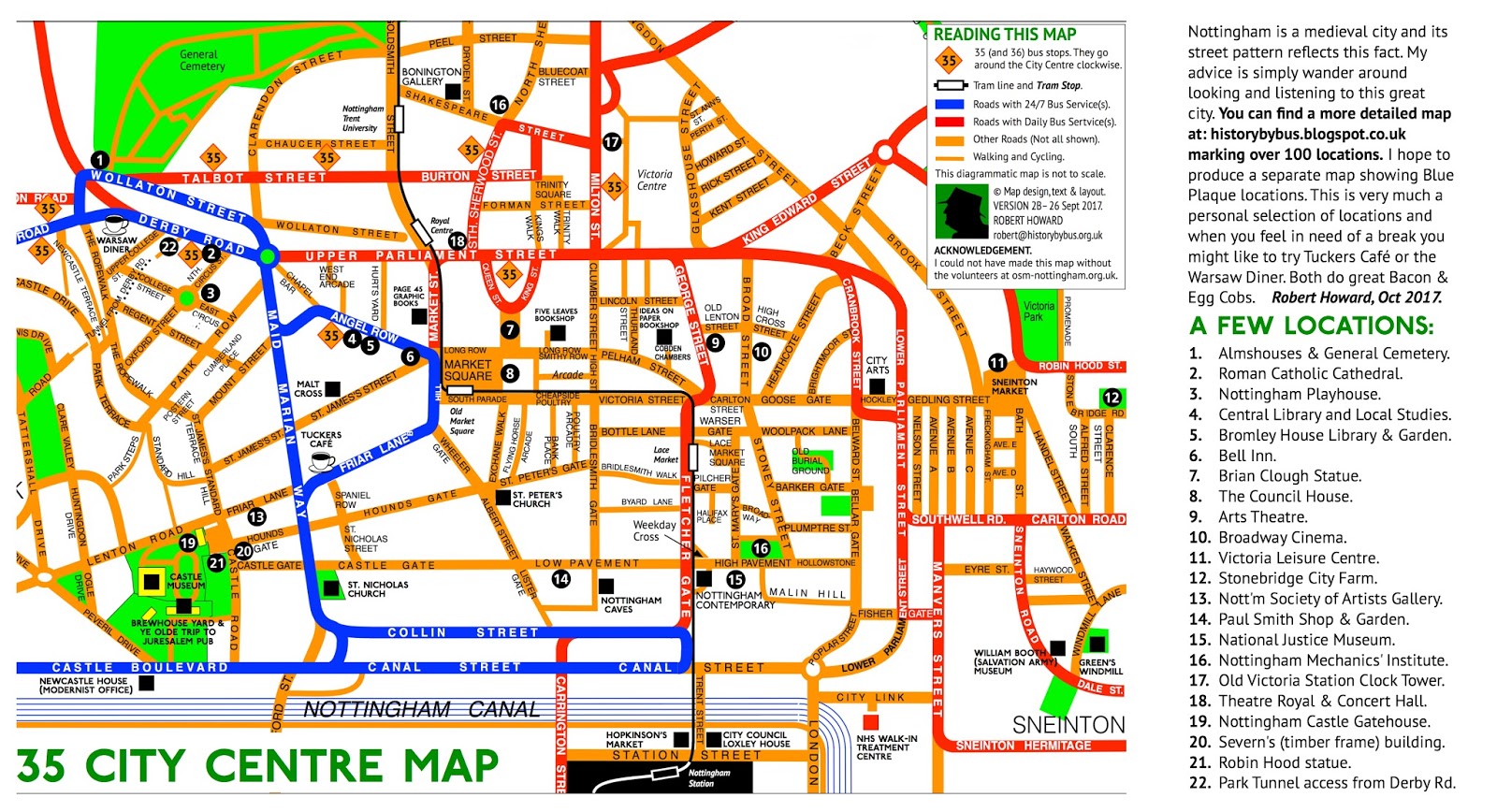Beeston Week: Nottingham City Centre Pocket Map