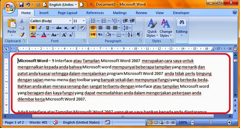 9 Interface atau Tampilan Microsoft Word 2007 | Tutorial