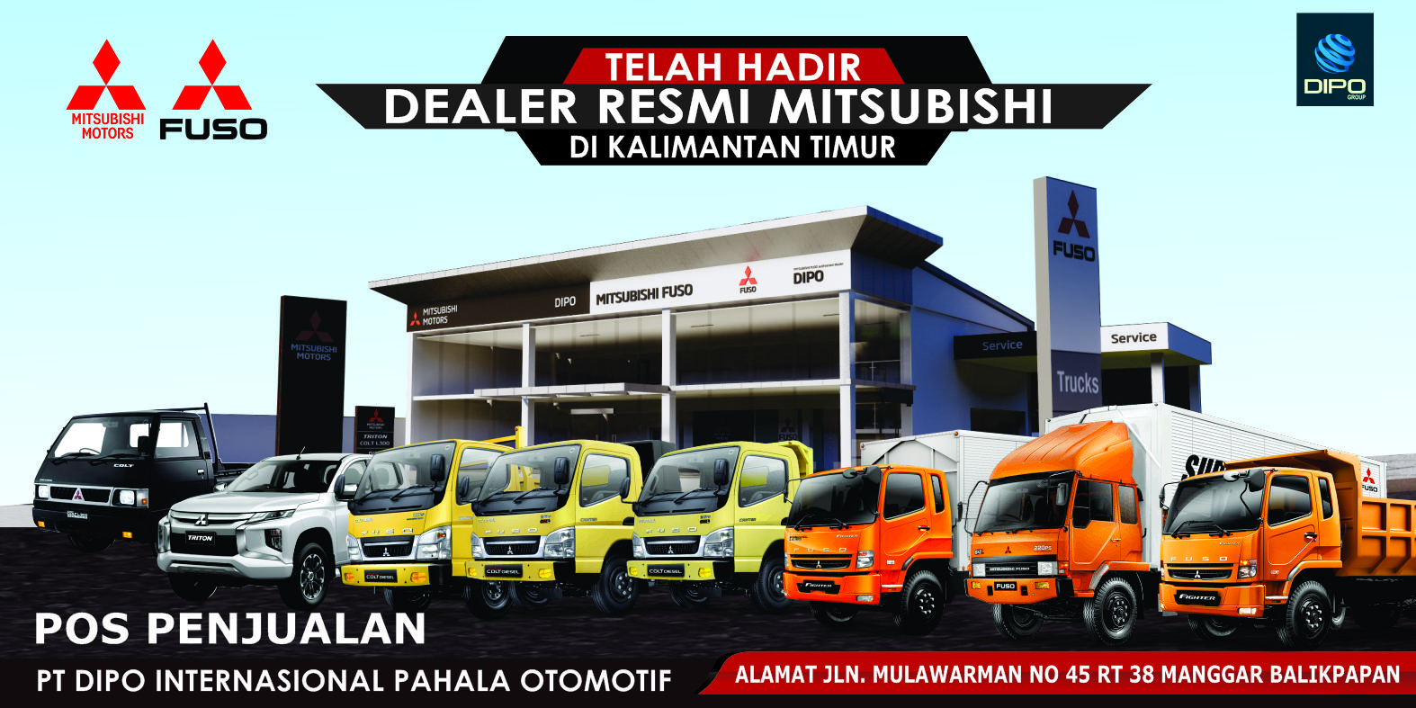 Contoh spanduk Dealer resmi penjualan Mobil. - Agen87