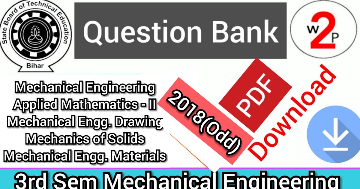 Download 3rd Semester Question Bank of Mechanical Engineering | SBTE Bihar Polytechnic - Way to ...