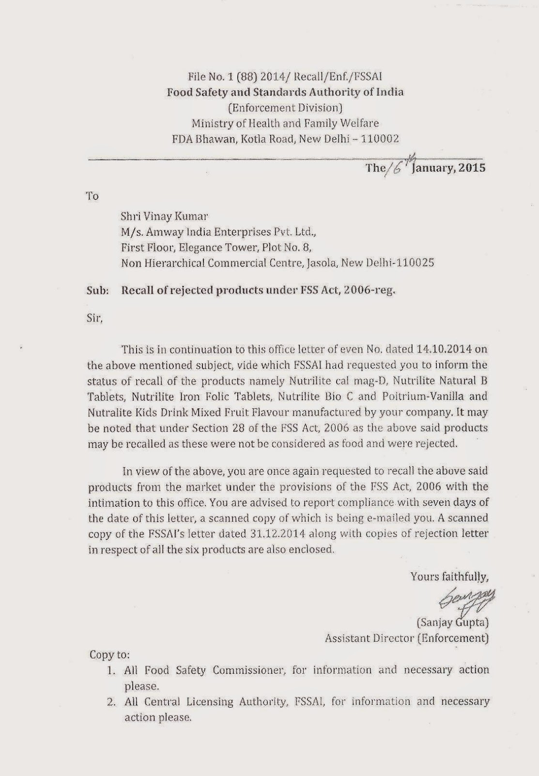 FOOD SAFETY LATEST: May 14, 2015