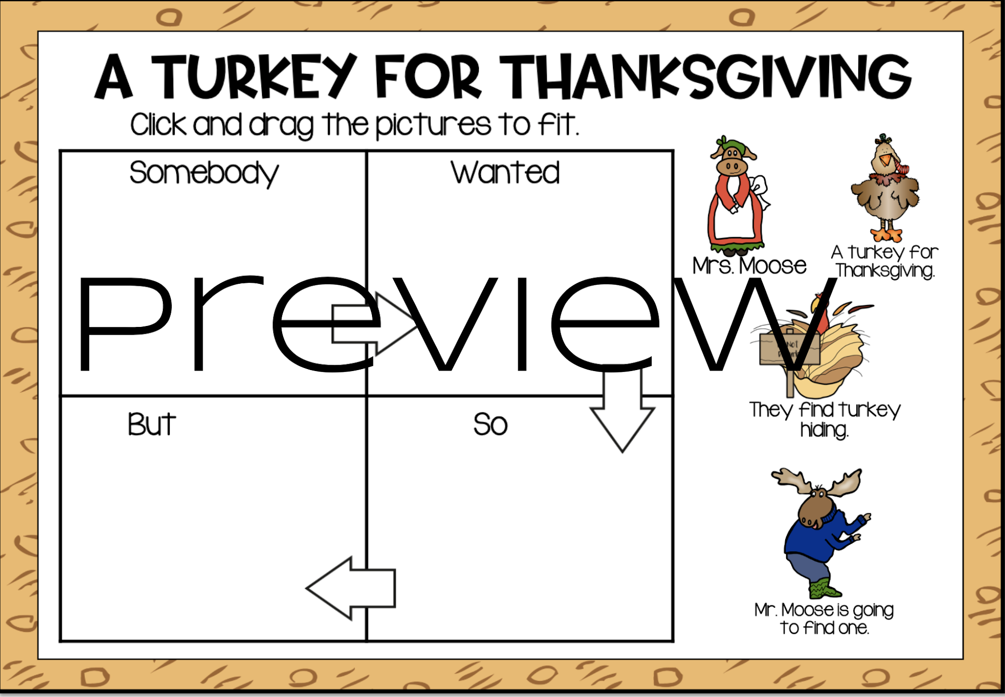 1st Grade Hip Hip Hooray!: Free Literacy Companion for A Turkey for ...