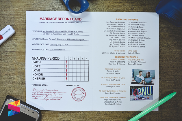 School Report Card Themed Wedding Invitation - Stunro CreativeWorks