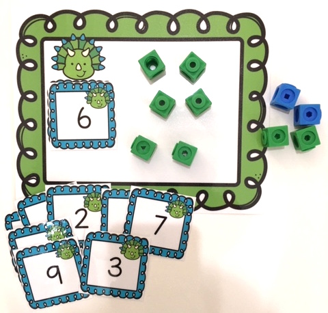 Dinosaur Mats with Number Cards ~ Preschool Printables