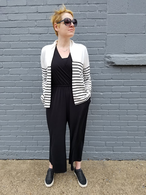 Cardigan over Jumpsuit