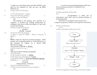 Computer Science & Programming : Solution for Class 9 (Set -14)