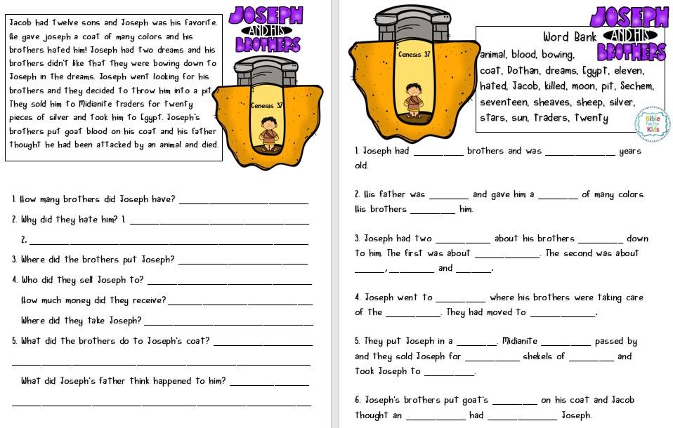 Joseph in Genesis | Bible Fun For Kids