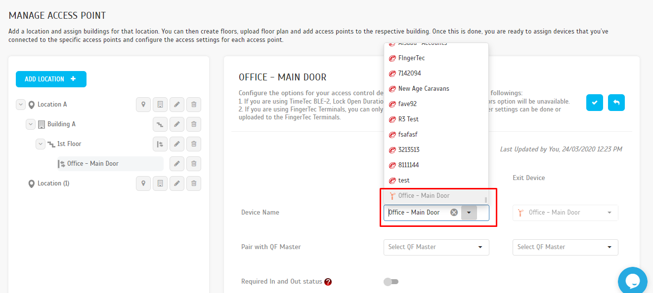 Adding BLE-2 as Access Point in TimeTec Access | FingerTec Technical Blog